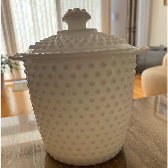 Accents | Vintage Translucent Milk Glass Cookie Jar With Lid | Poshmark